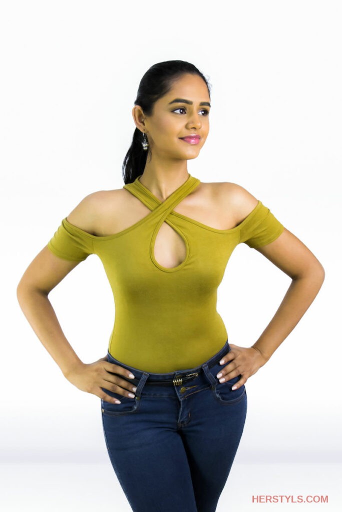 Cut Out Front Off Shoulder Halter Neck Body Suit - Her STYLS